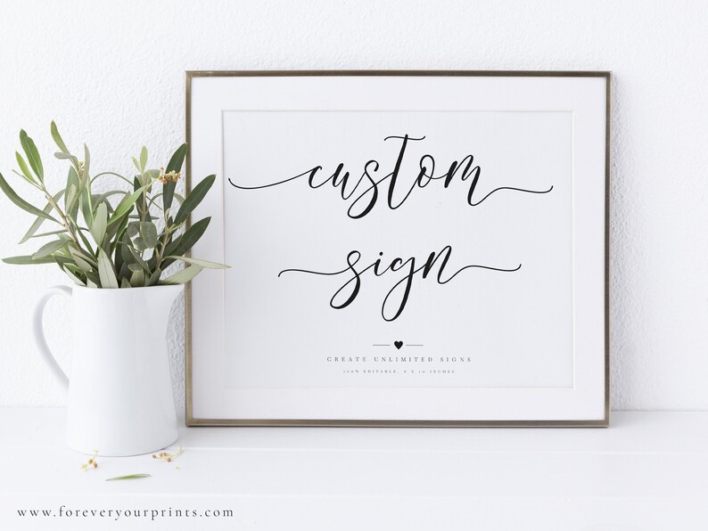 Custom Wedding Sign Template Create Any Sign INSTANT - Etsy