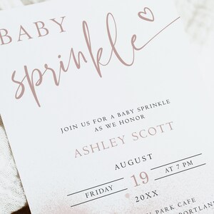 Baby Girl Sprinkle Invitation Baby Sprinkle Invite Template - Etsy
