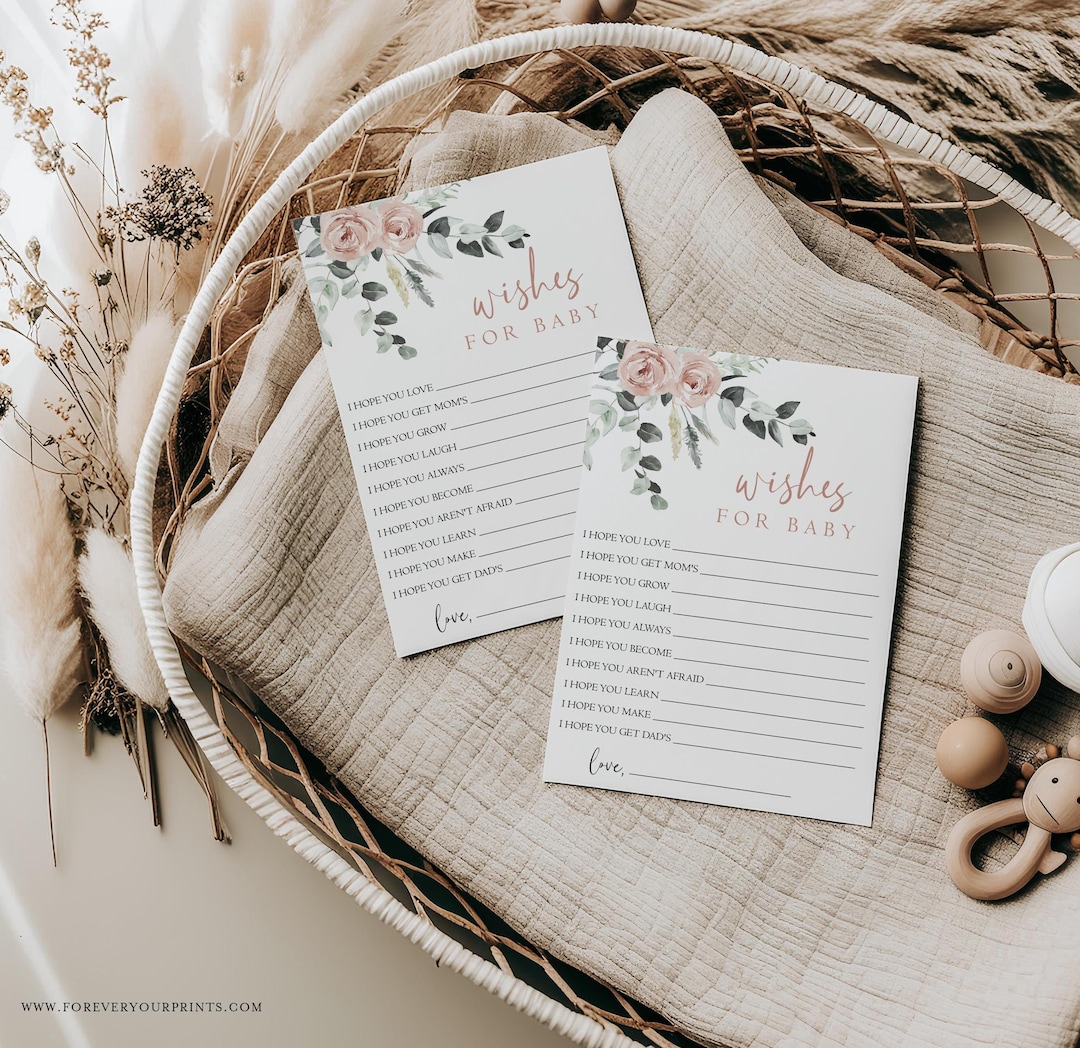 Wishes for Baby, Baby Shower Game, Advice and Wishes, Baby Girl Shower ...