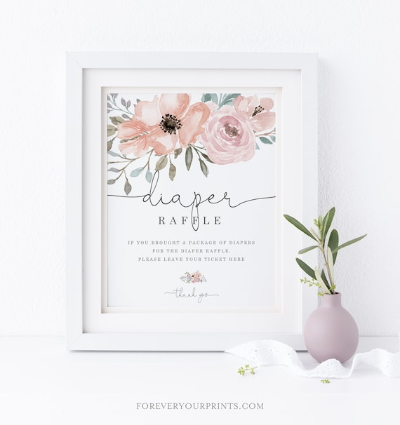 Diaper Raffle Sign Baby Shower Sign Digital Download | Etsy