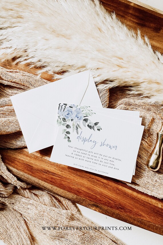 Display Shower Card, Bridal Shower Insert, Invitation Insert, Display ...