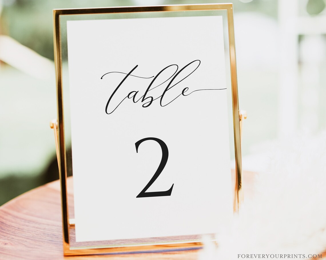 Table Number Template Modern Table Number Printable - Etsy Canada