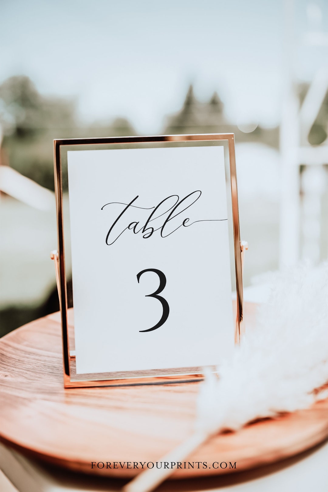 Minimalist Wedding Table Numbers Modern Wedding Table Number Editable ...