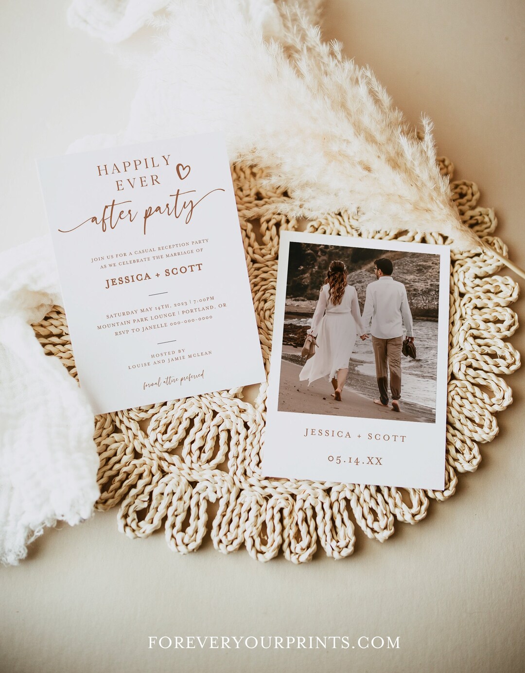 Reception Party Invitation Happily Ever After Party Invite Minimalist ...