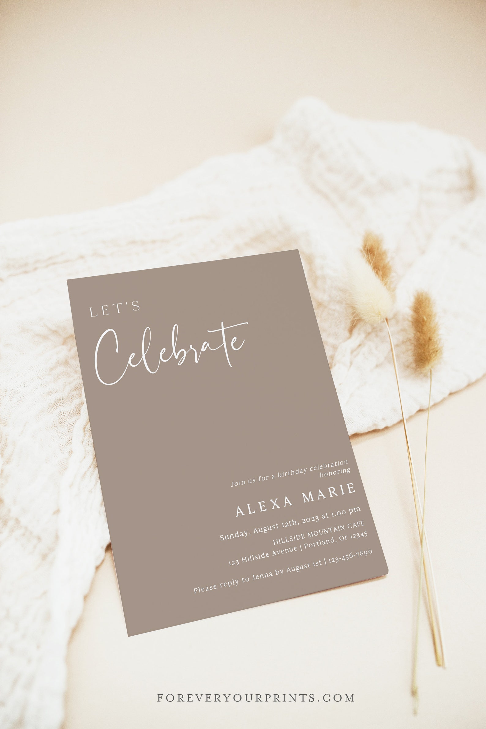 Minimalist Birthday Invite Birthday Invitation Template - Etsy
