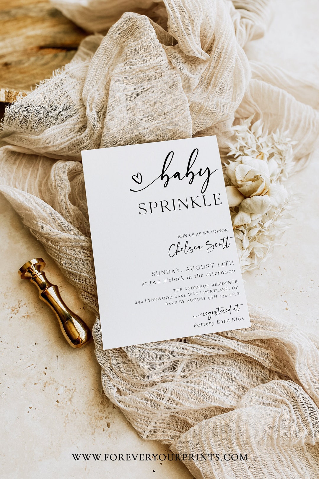 Baby Sprinkle Invitation Printable Minimalist Baby Sprinkle - Etsy