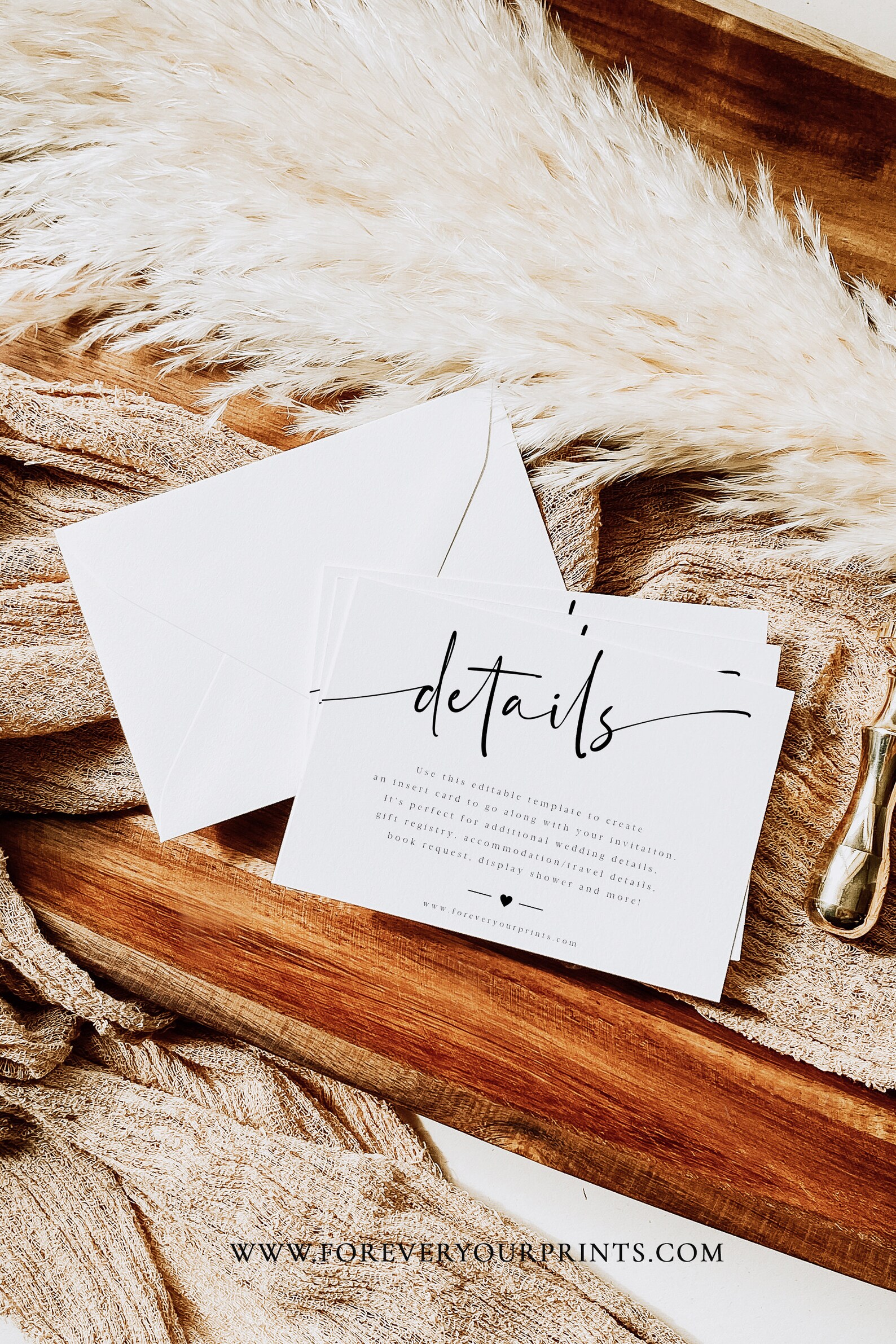Details Card Template Editable Registry Card Minimalist - Etsy