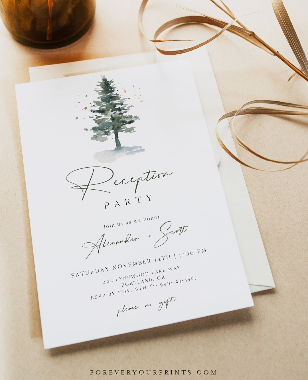 Reception Party Invitation Happily Ever After Party Invite Minimalist ...