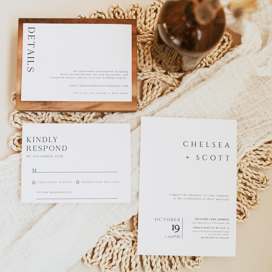 Wedding Invitation Bundle Set | Printable Wedding Invitation Suite ...