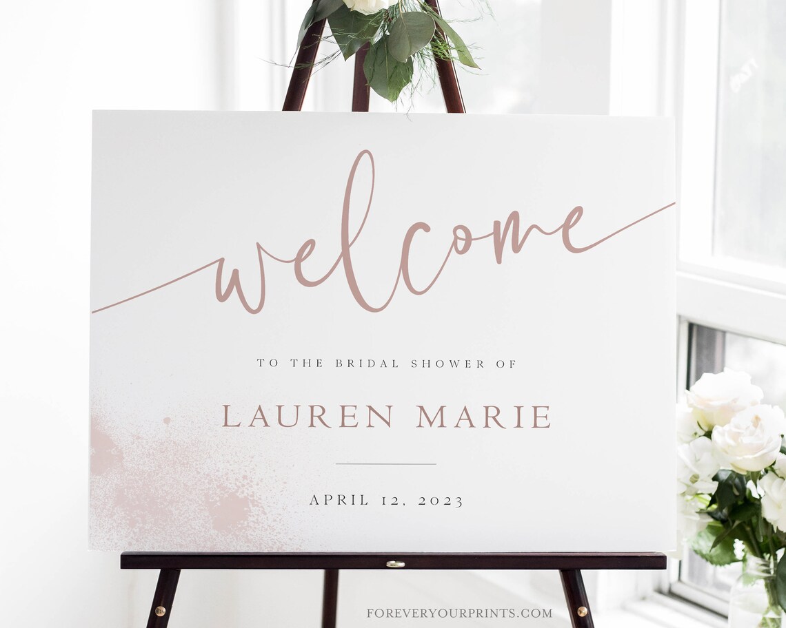 Bridal Shower Welcome Sign Template Minimalist Wedding - Etsy