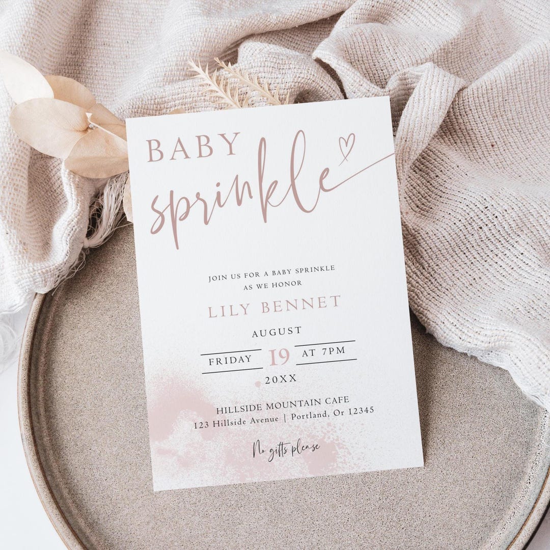 Baby Sprinkle Invitation Girl, Baby Sprinkle Invite Template ...