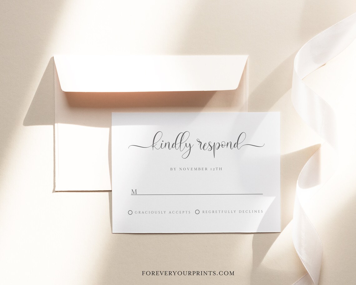 Minimalist RSVP Card Template Simple RSVP Card Printable - Etsy