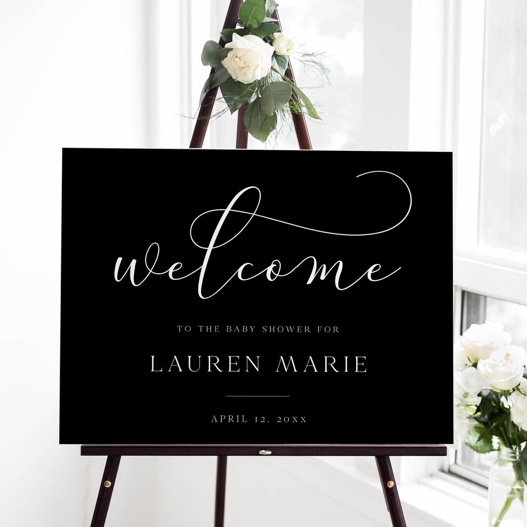 Minimalist Welcome Sign Template, Printable Modern Bridal Shower or ...
