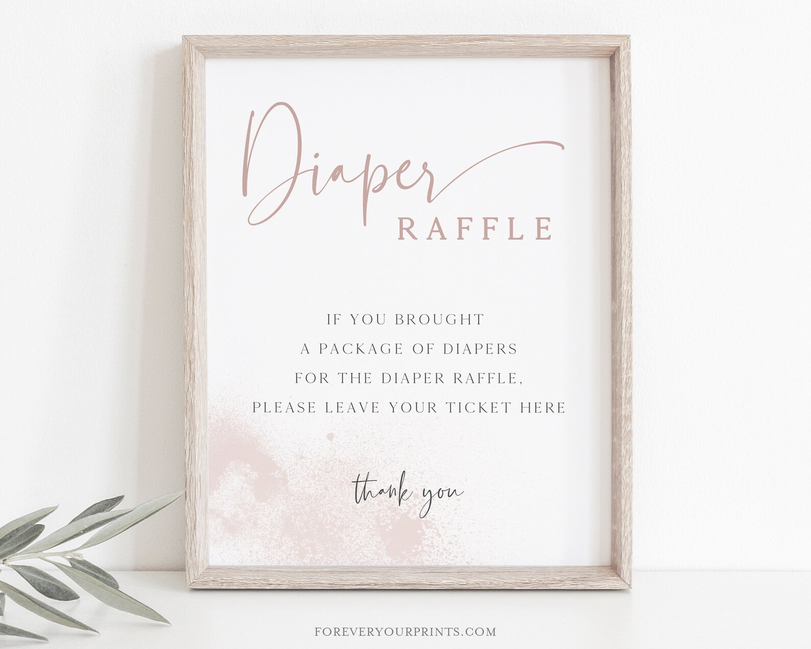 Diaper Raffle Sign Editable Baby Shower Sign Blush Pink - Etsy