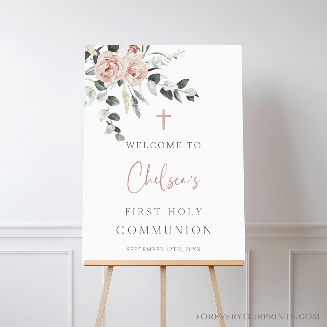First Communion Welcome Sign Template, 1st Communion Welcome Poster ...