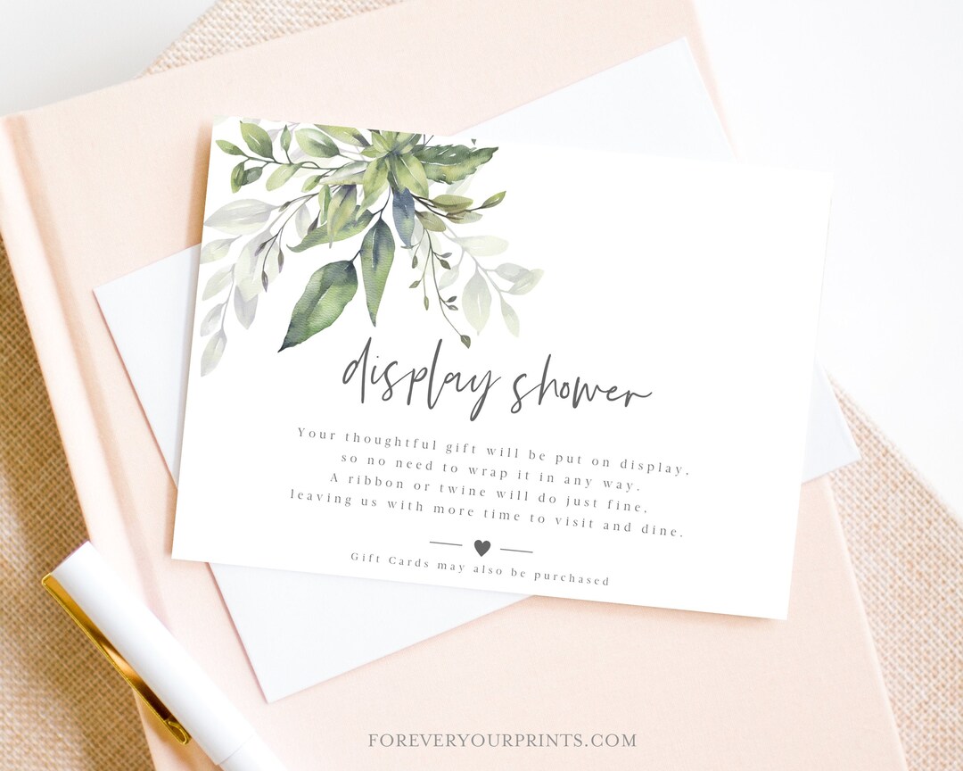 Display Shower Card Printable, Baby Shower Invitation Insert, Display ...