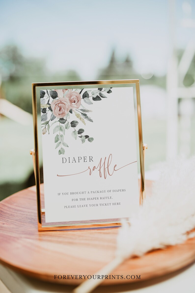 Diaper Raffle Sign Template Diaper Game Baby Shower Sign - Etsy