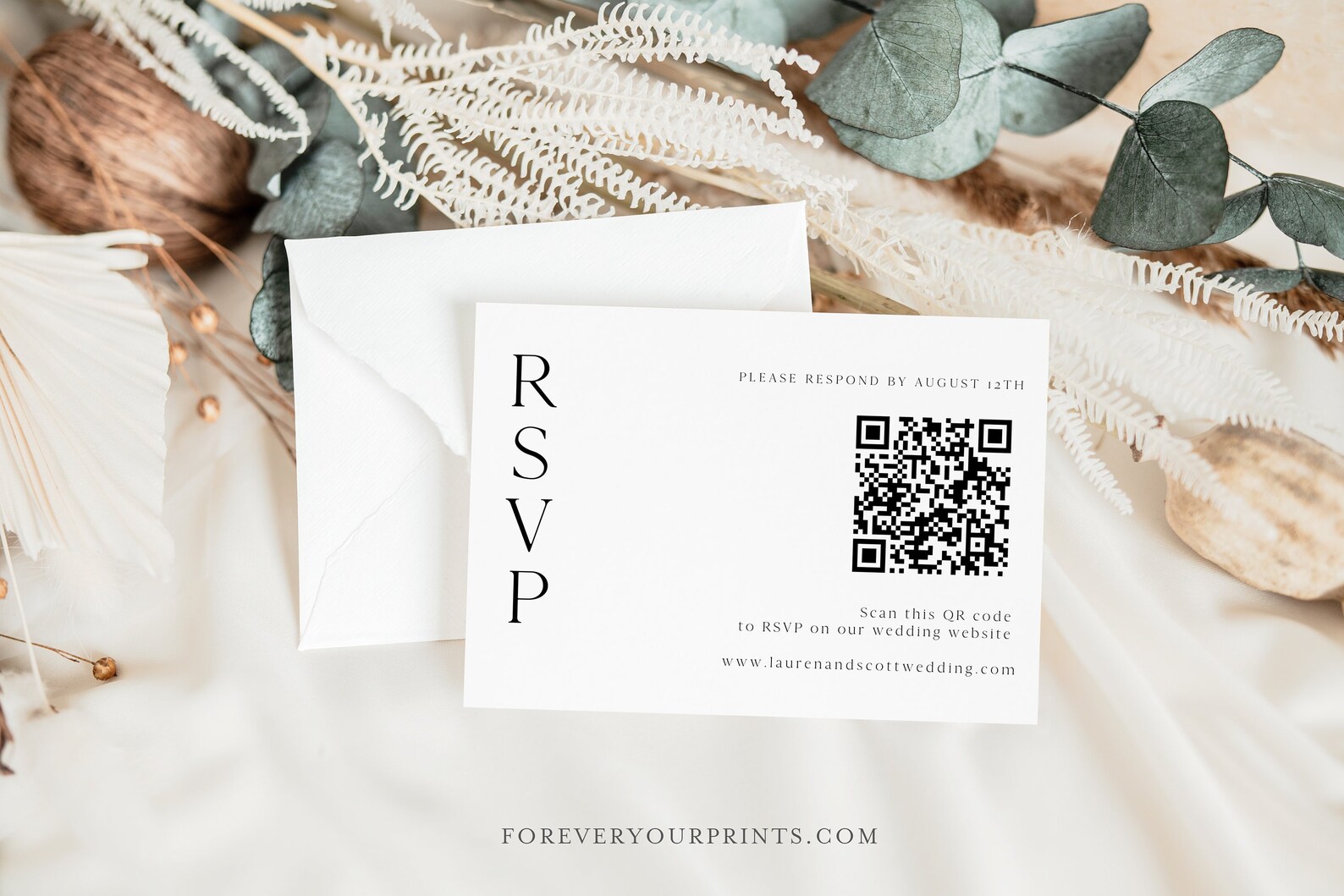 QR Code RSVP Card Template Printable Rsvp Card Modern - Etsy Canada