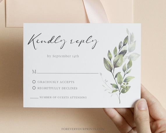 Rsvp Card Template, Wedding Rsvp Cards, Editable Response Card ...