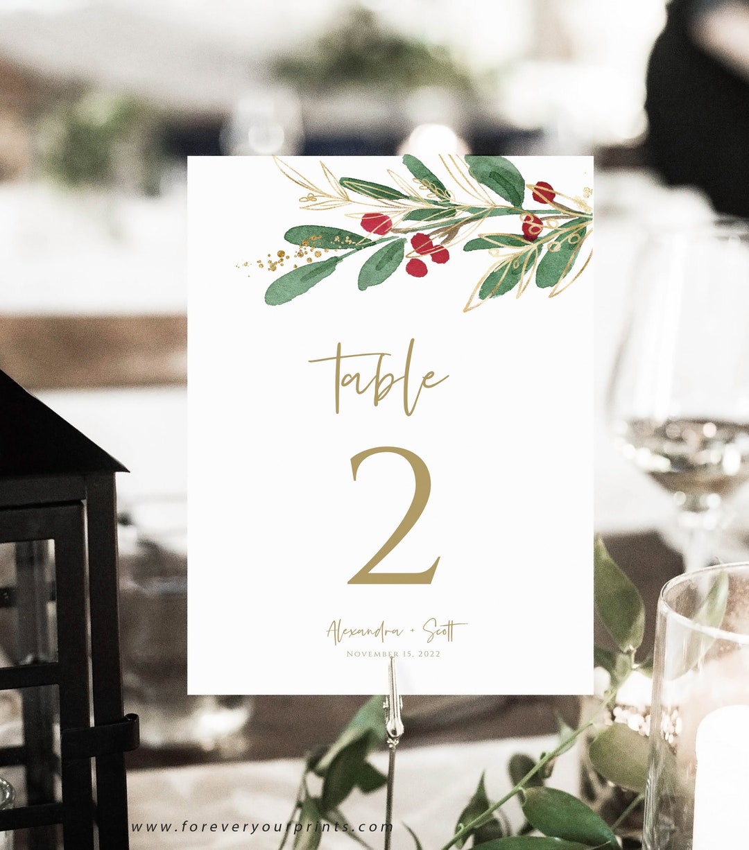 Winter Wedding Table Numbers Christmas Wedding Decor Modern Minimalist ...