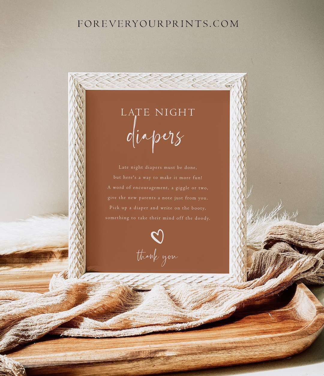 Late Night Diaper Sign, Diaper Game Sign, Baby Shower Sign, Diaper Duty ...