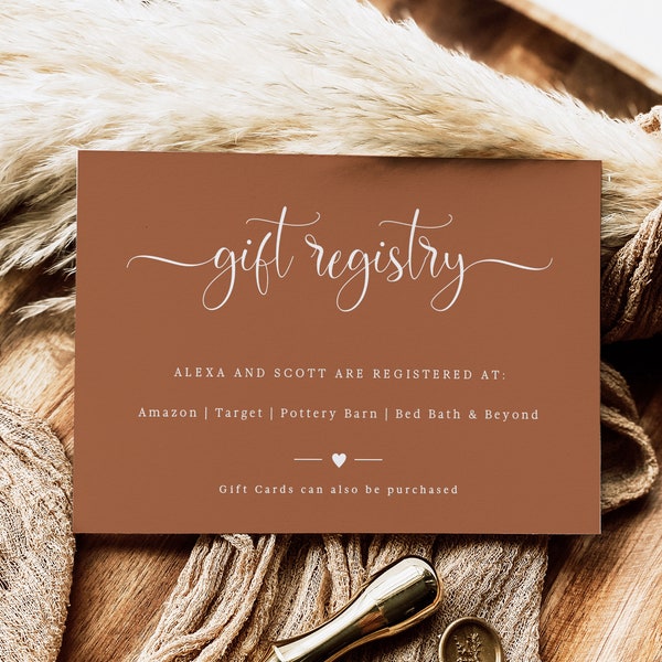 Wedding Registry Cards Template - Etsy