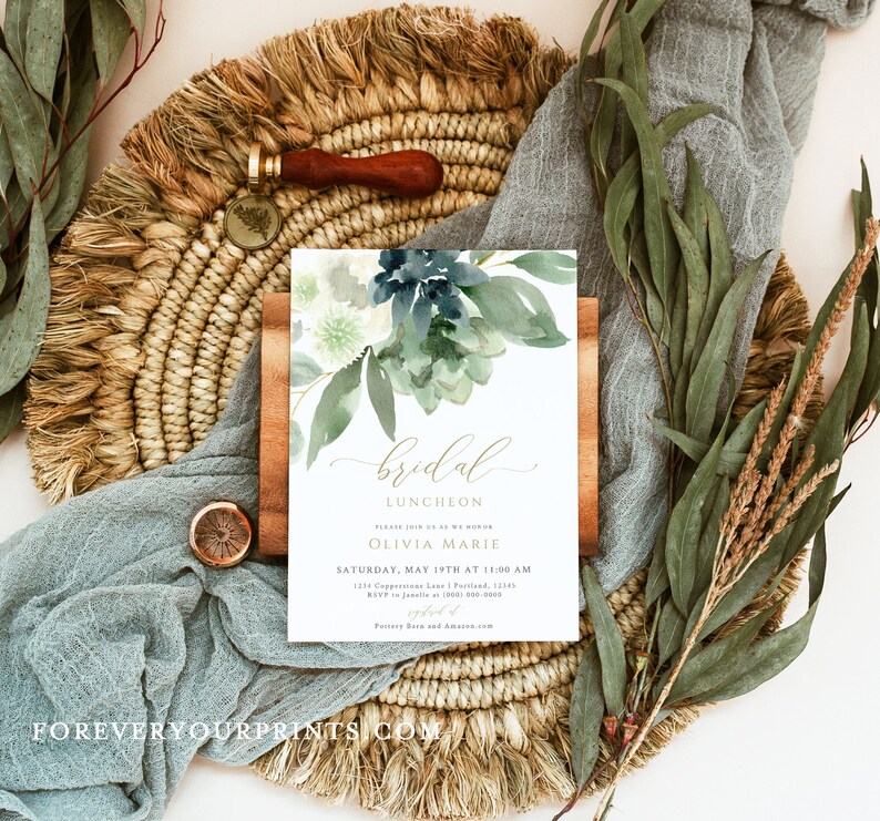 Bridal Luncheon Invitation Template | Editable Bride Brunch Invite ...