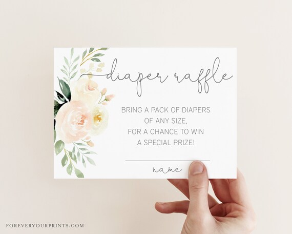 Diaper Raffle Template, Baby Shower Diaper Raffle Ticket, Baby Shower ...