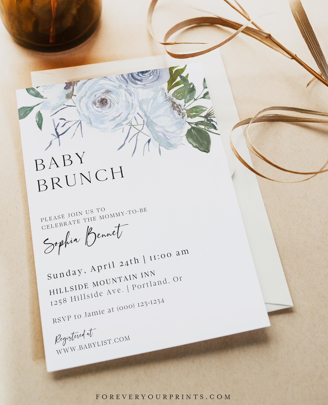 Baby Brunch Invitation Template | Editable Baby Shower Invite | Baby ...