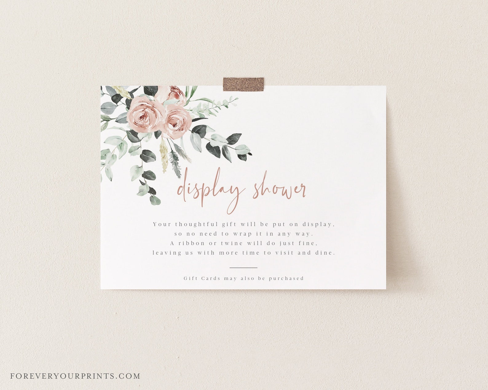 Display Shower Card Baby Shower Insert Invitation Insert - Etsy