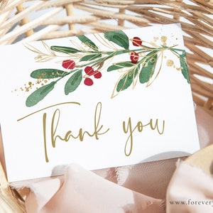 Winter Thank You Card Download Printable Thank You Note Card - Etsy