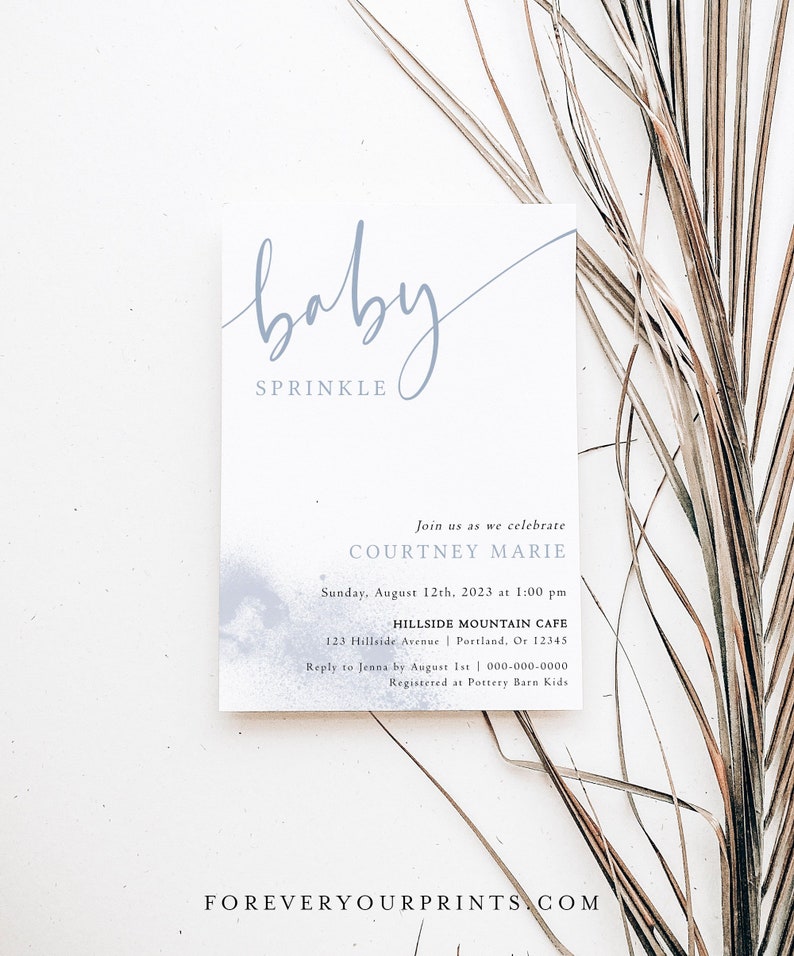 Baby Sprinkle Invitation Boy Baby Sprinkle Invite Template - Etsy