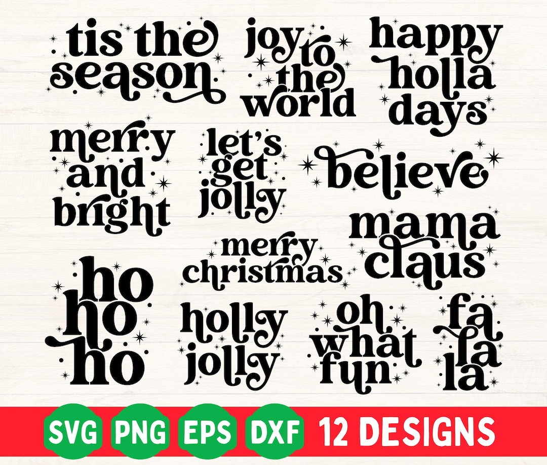 Paquete de SVG y PNG navideños retro, PNG y SVG navideños preppy, SVG ...