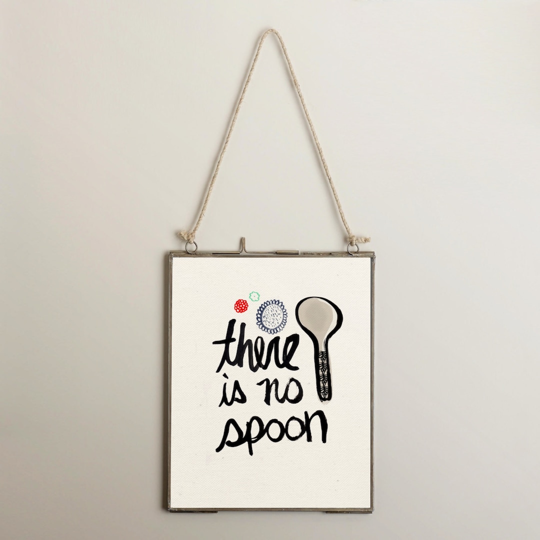 No Spoon // Typography, Brush Art, Kitchen Poster, Fun, Illustration ...