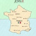 I Love You in France // French Map, Printable Download Poster, Modern ...