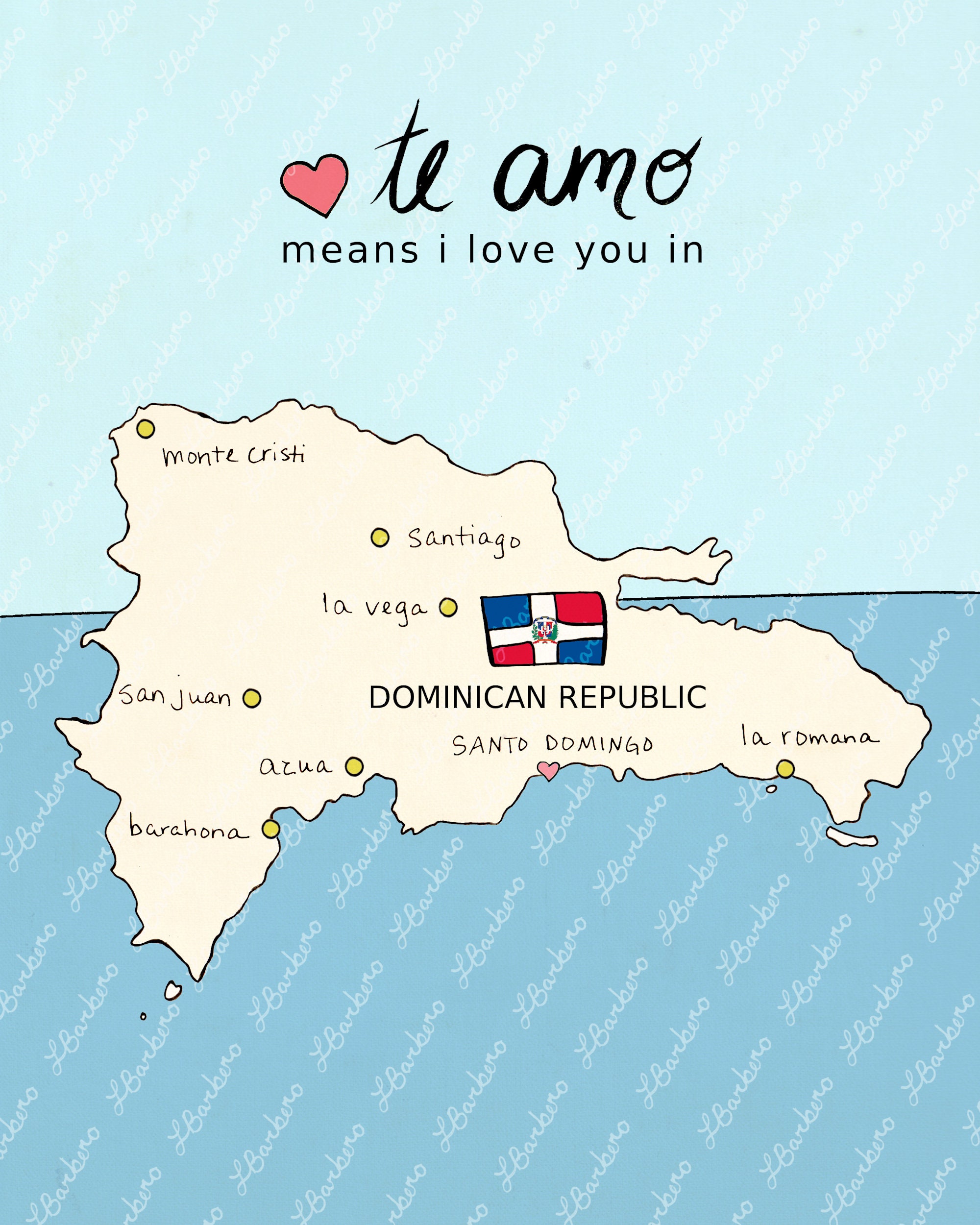I Love You in Dominican Republic // Printable Download, Instant Gallery ...