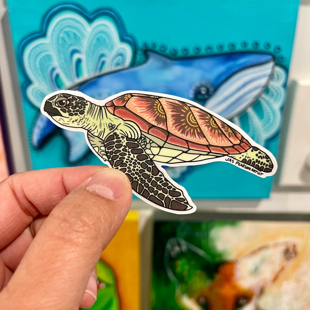Sea Turtle Vinyl Sticker - Etsy