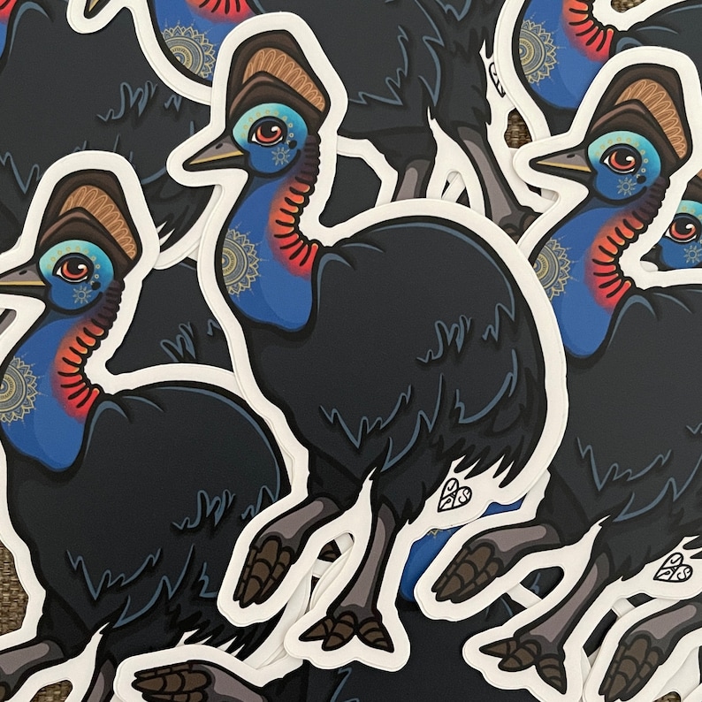 Cassowary Vinyl Sticker - Etsy