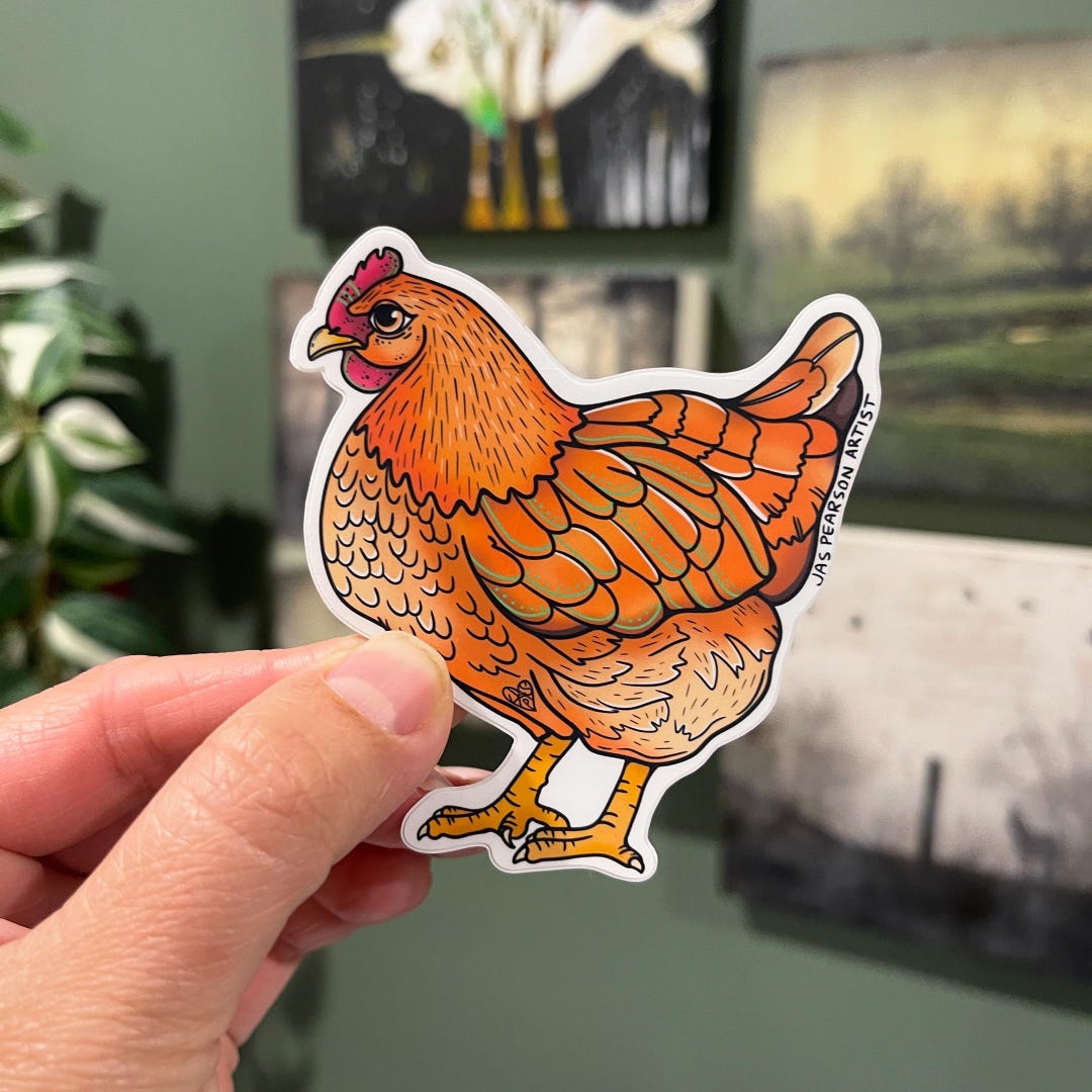 Chicken Vinyl Sticker - Etsy