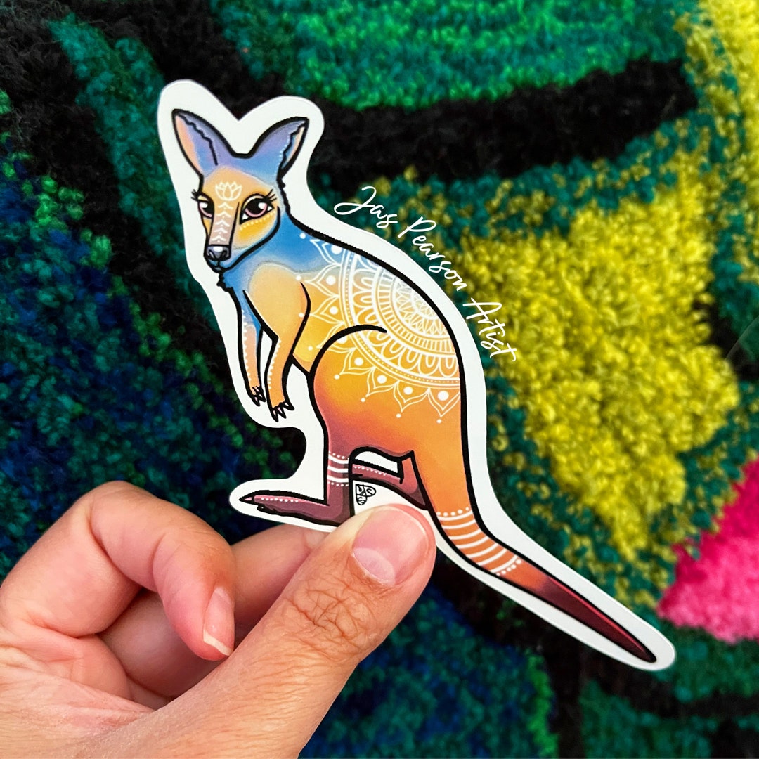 Kangaroo Vinyl Sticker - Etsy