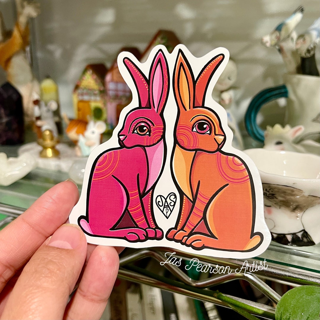 Bunny Rabbits Vinyl Sticker - Etsy