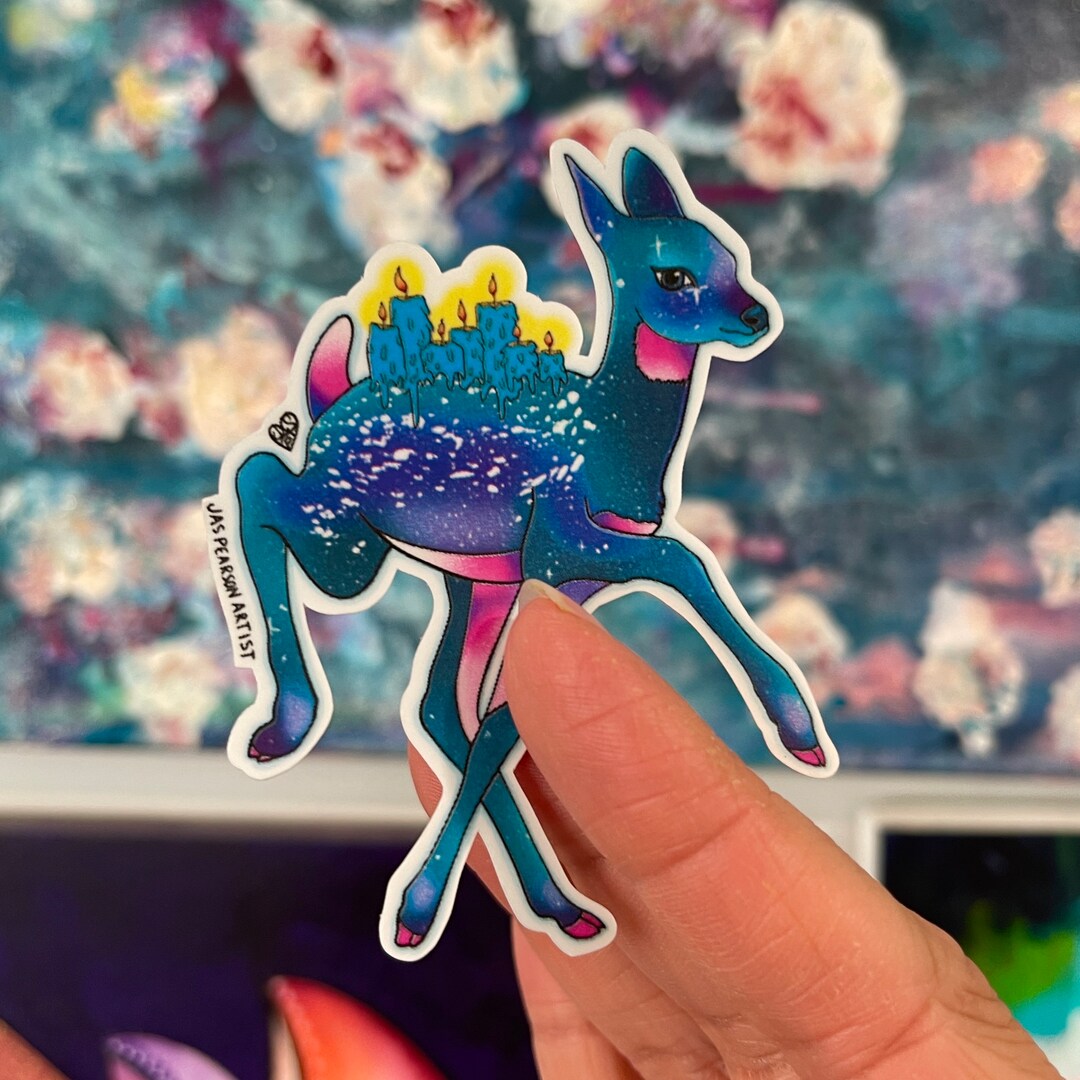 Illuminated Deer Vinyl Sticker - Etsy