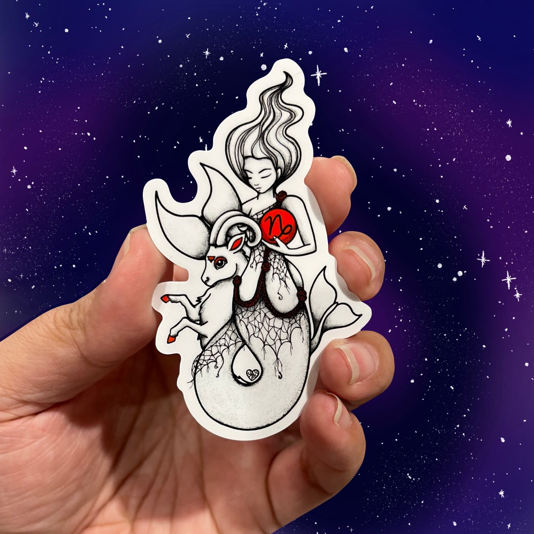 Capricorn Star Sign Zodiac Vinyl Sticker - Etsy