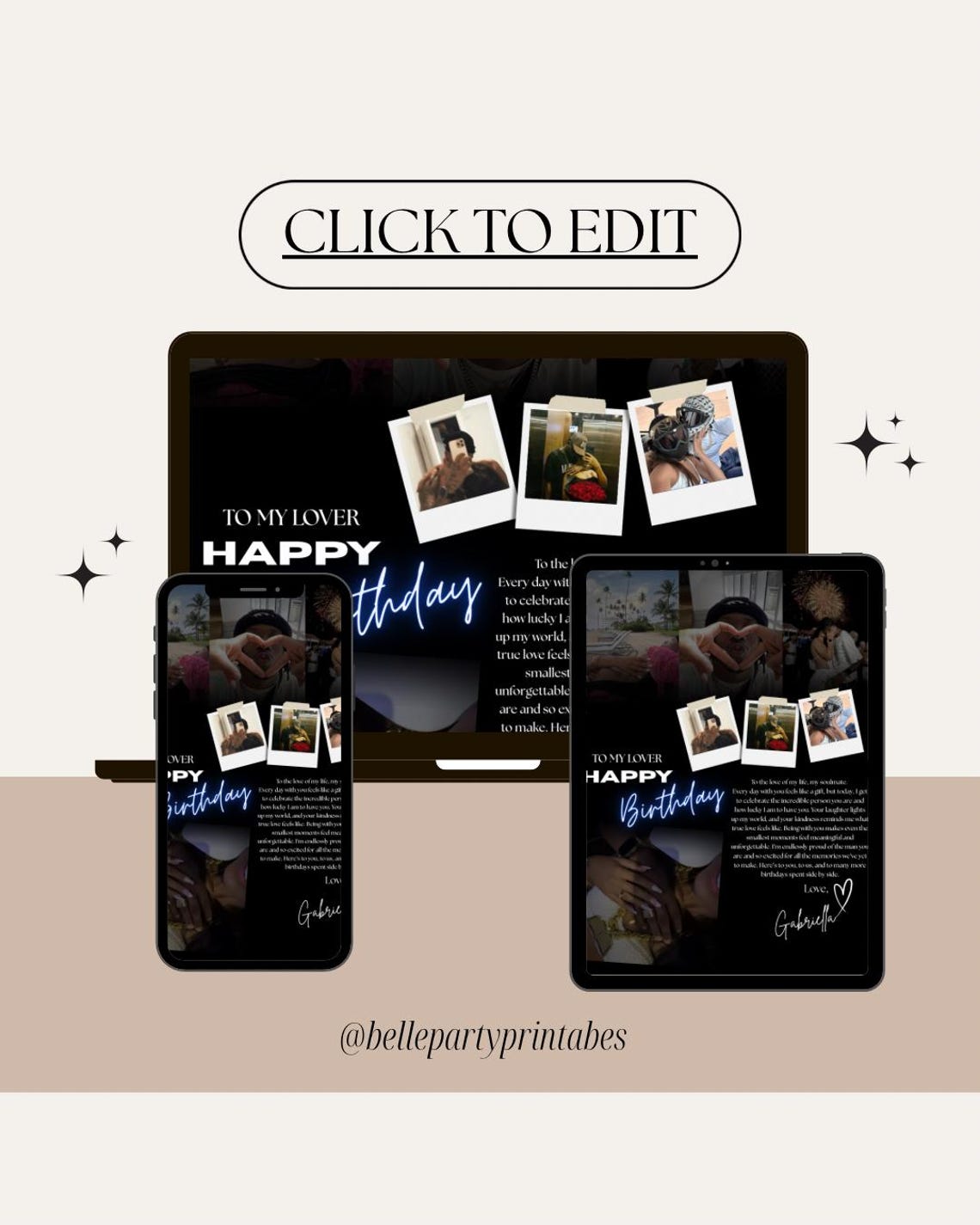 Customizable Birthday Poster Template: 12x16" Editable Design (PDF ...