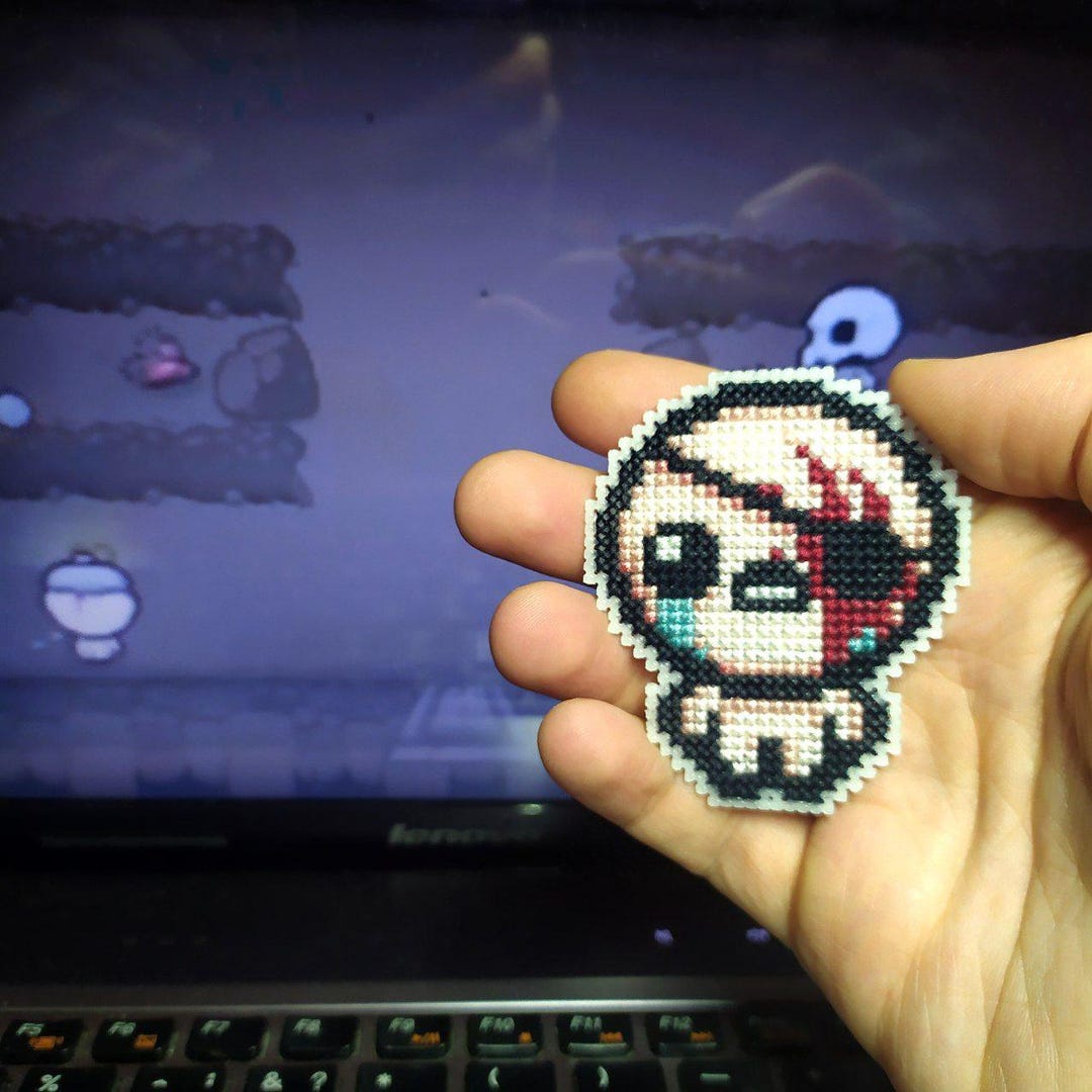 The Binding of Isaac Cross-stitch Keychain / Pin / Patch – Handmade ...