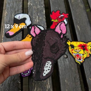 Pixel Rat Mask Embroidery Patch – Retro Game Inspired Chevron 12x9 Cm ...