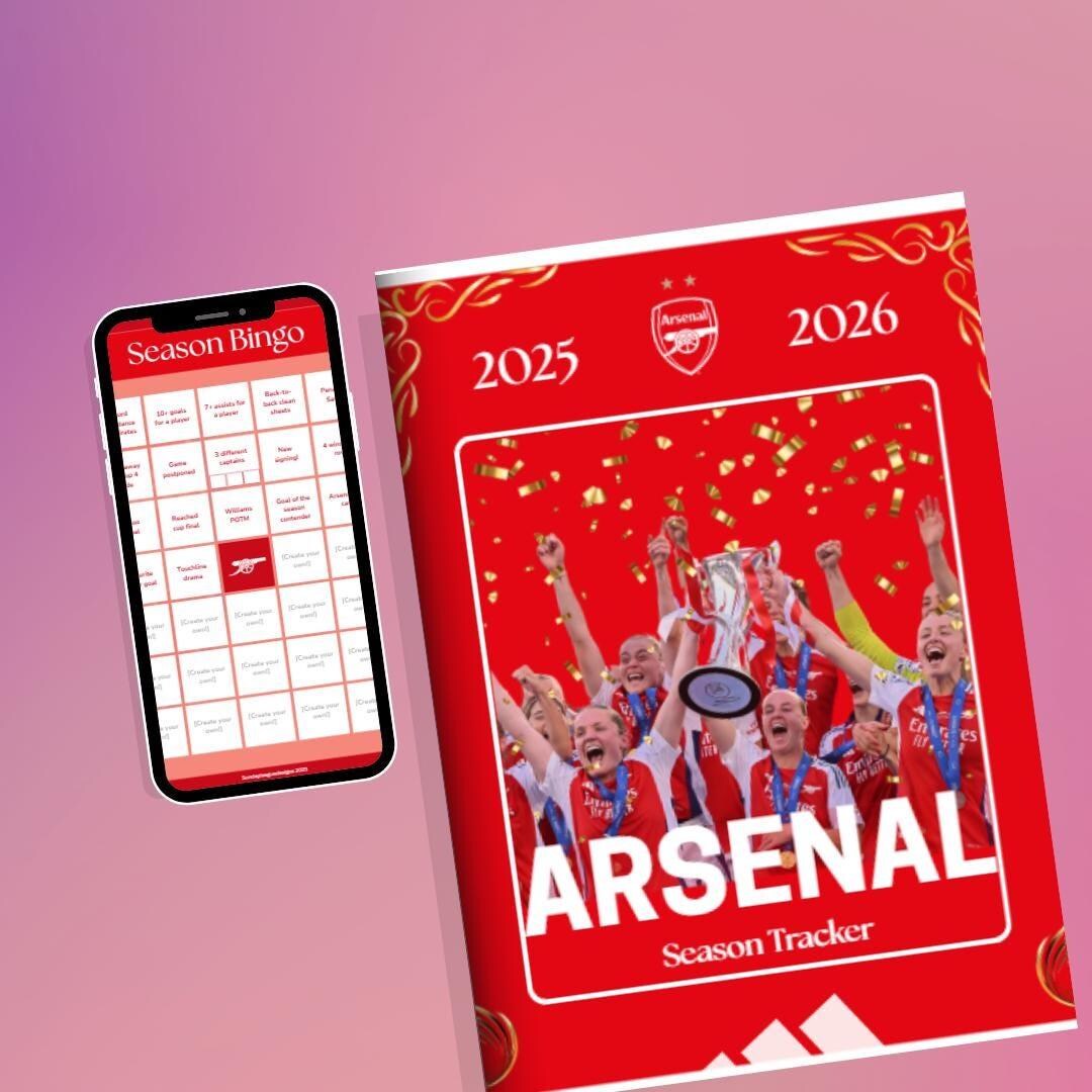 Arsenal WFC Digital Season Tracker - Online & Printable Journal for ...