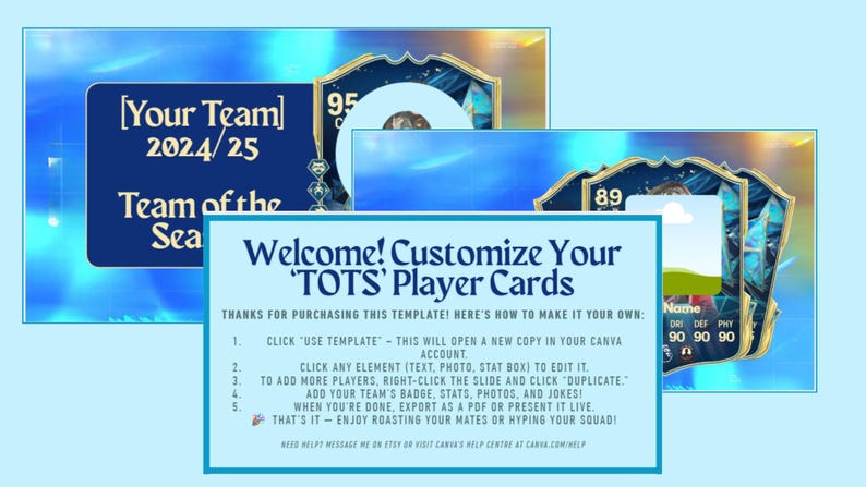 FIFA TOTS Card Template | Editable Sunday League Awards Canva ...