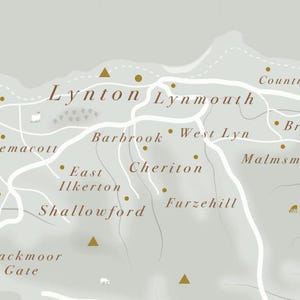 Unframed Exmoor Map Print. Exmoor Illustrated Map. Exmoor Art. Exmoor ...