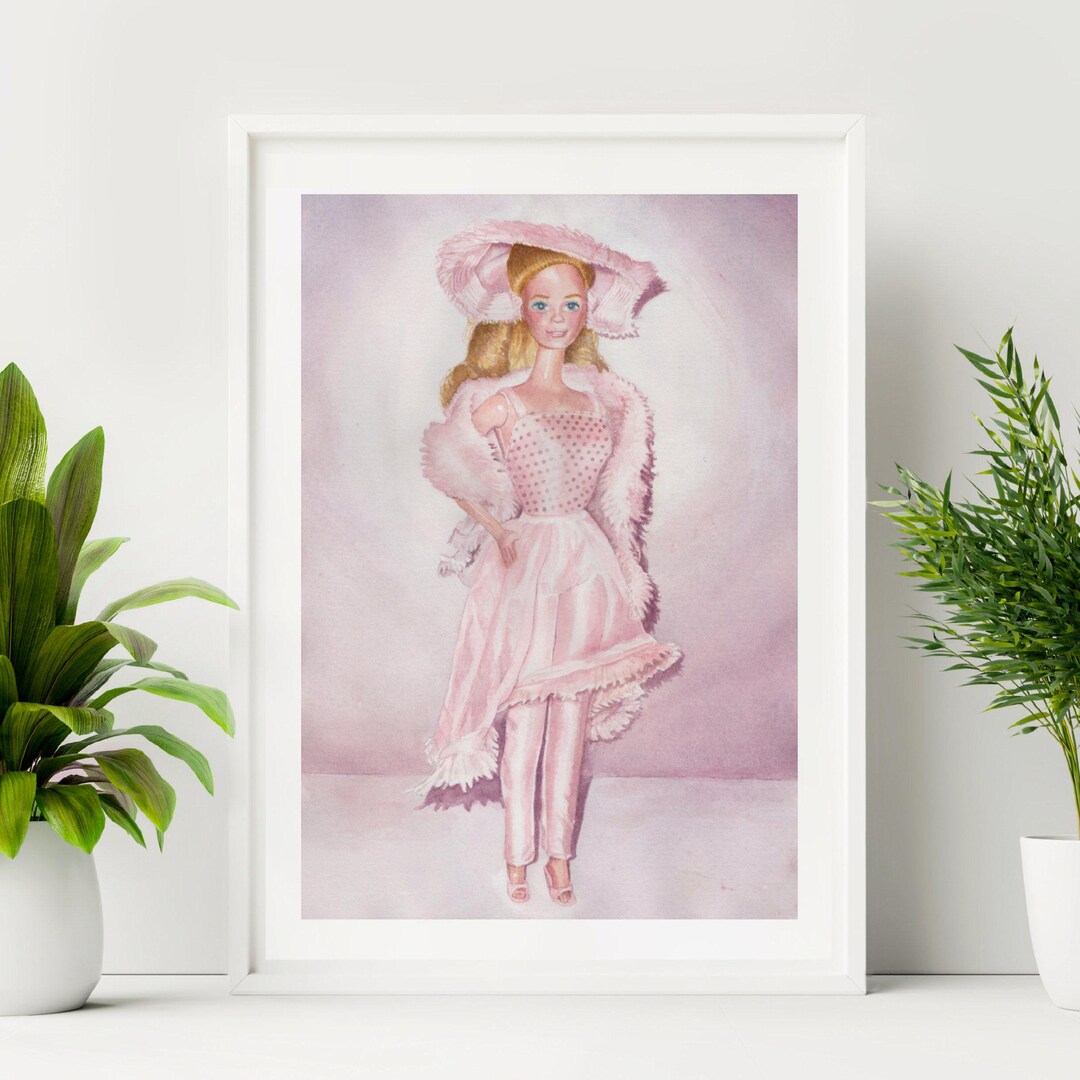Barbie Doll Art Print. 'pretty in Pink.' Original Watercolour Print by ...